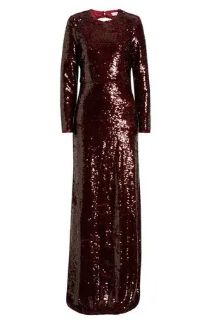 Likely Sequin Long-sleeve Gown