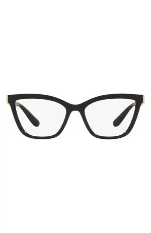 Dolce & Gabbana 55mm Cat Eye Optical Glasses - Black/demo Lens