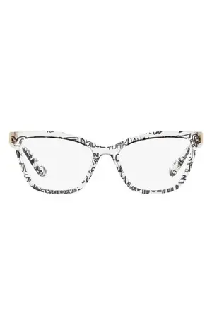 Dolce & Gabbana 55mm Cat Eye Optical Glasses - Graffiti/demo Lens