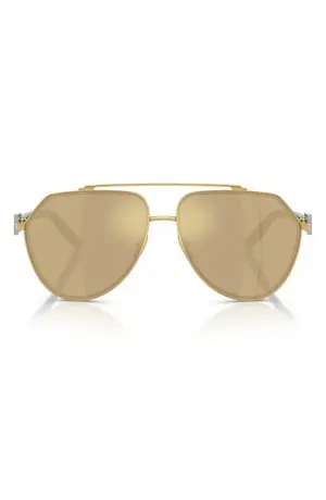 Dolce & Gabbana Oversized Pilot Sunglasses - Gold/clear Yellow Gold