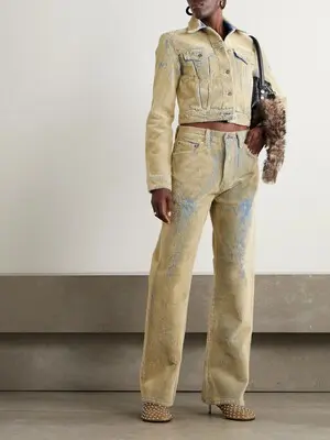 Acne Studios Flocked Denim Trucker Jacket - Multi