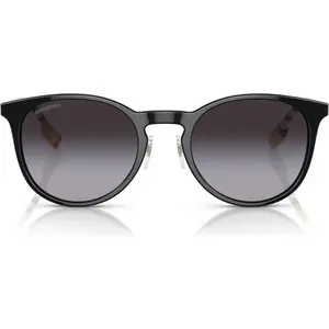 Burberry 51mm Round Frame Sunglasses - Black/grey Gradient
