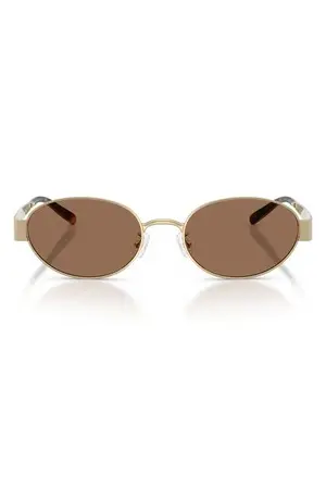 Tory Burch 54mm Oval Sunglasses Light Gold/dark Brown