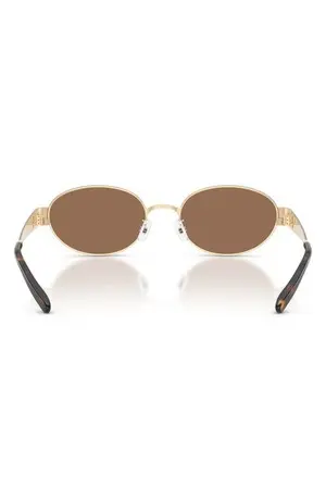 Tory Burch 54mm Oval Sunglasses - Light Gold/dark Brown