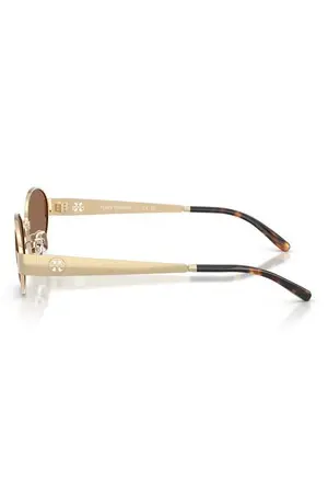 Tory Burch 54mm Oval Sunglasses - Light Gold/dark Brown