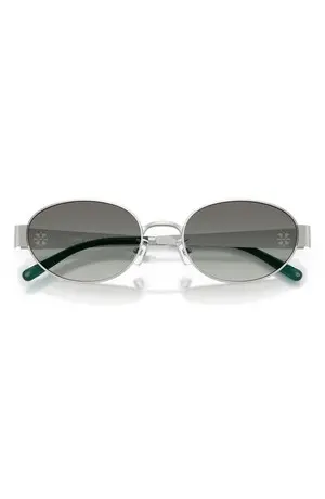 Tory Burch 54mm Oval Sunglasses - Silver/grey Gradient