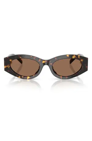 Tory Burch 52mm Oval Sunglasses - Brown Tortoise /brown