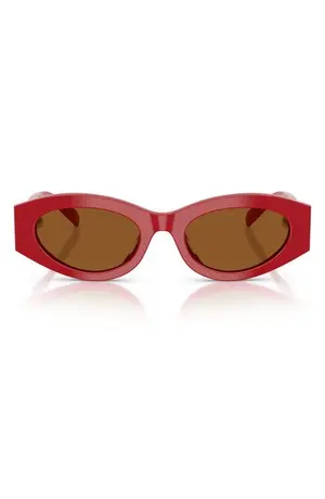 Tory Burch 52mm Oval Sunglasses - Red /dark Brown