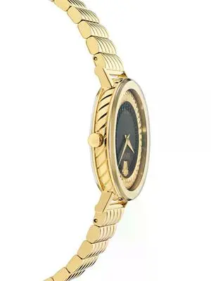Versace Greca Key Stainless Steel Round 35mm Watch - Black