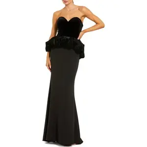 Draped Peplum Evening Gowns