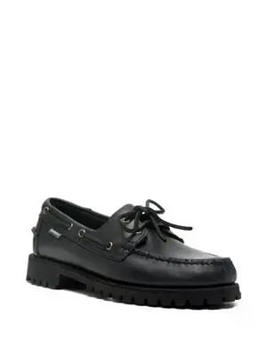SEBAGO Leather Boat Shoes - Black