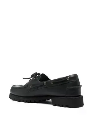 SEBAGO Leather Boat Shoes - Black