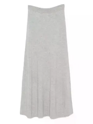 LISA YANG Ribbed Trim Cashmere Skirt