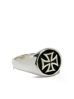 OBSIDIAN Cross-motif Ring - Silver
