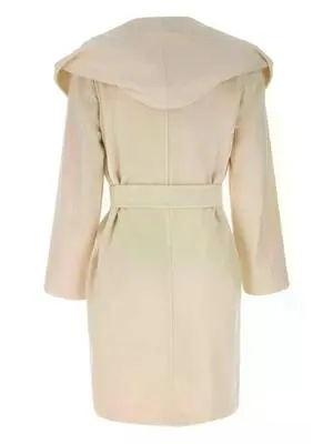 Max Mara Hooded Belted Wool Coat - Neutrals