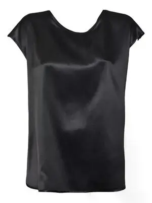 SOLOTRE Tie-detail Top - Black
