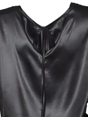 SOLOTRE Tie-detail Top - Black