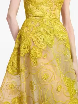 Elie Saab Bead-embellished Maxi Dress - Yellow