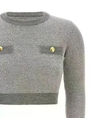 Elisabetta Franchi Sequined Knitted Sweater - Grey