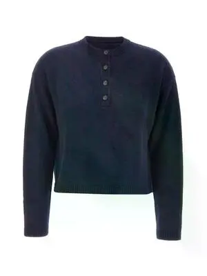 Max Mara London Half-buttoned Sweater - Blue
