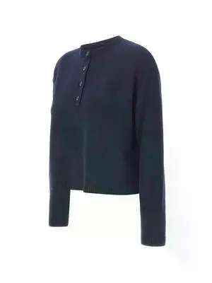 Max Mara London Half-buttoned Sweater - Blue