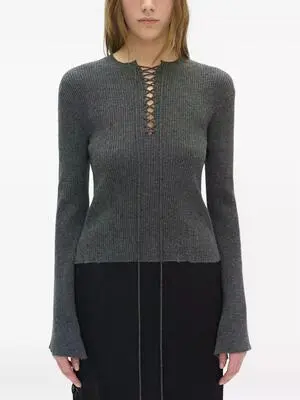 ANN DEMEULEMEESTER Distressed Ribbed Knit Top