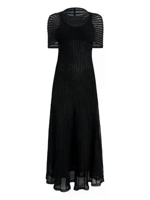 Khaite Thora Striped Dress - Black