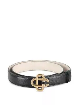 Casablanca Interlocking-buckle Leather Belt - Black