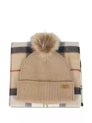 Barbour Beanie And Scarf Set - Neutrals