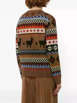 Max Mara Llama-pattern Crew-neck Sweater
