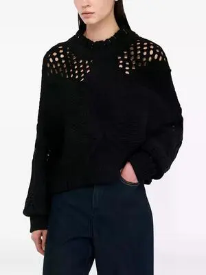 Liu Jo Openwork Embossed Wool Jumper