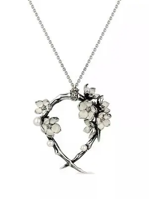 SHAUN LEANE Cherry Blossom Diamond And Pearl Necklace - Silver