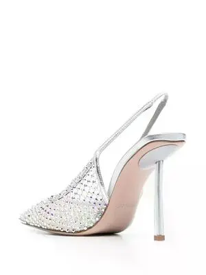 LE SILLA Crystal-embellished Slingback Pumps