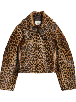 BY MALENE BIRGER Rowani Shearling Calf Jacket Leopard