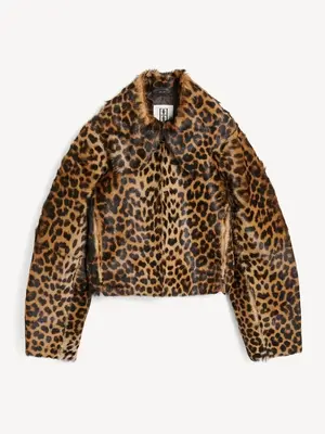 BY MALENE BIRGER Rowani Shearling Calf Jacket - Leopard