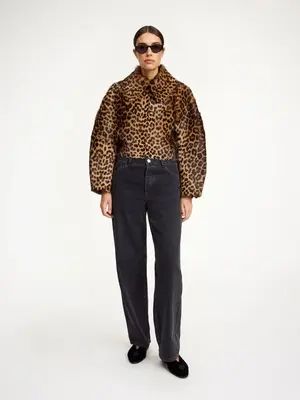 BY MALENE BIRGER Rowani Shearling Calf Jacket - Leopard