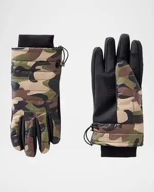 Mackage Alfie Camouflage Gloves - Green Pattern
