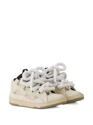 LANVIN Curb Perforated Sneakers - Neutrals
