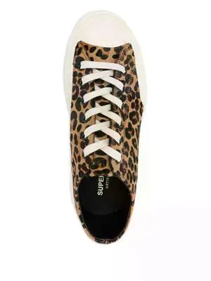 Superga Leopard Print Fur Pumps