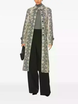 Simkhai Python-print Belted Trench Coat