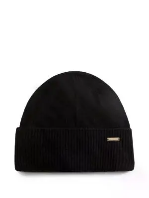 Woolrich Ribbed Cashmere Beanie - Black