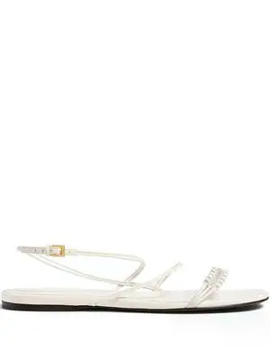 Khaite Bead-embellished Flat Sandals - White