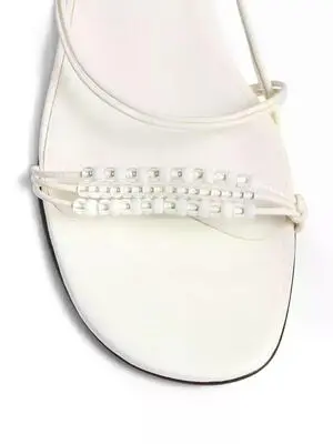 Khaite Bead-embellished Flat Sandals - White