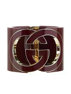 Gucci Interlocking-g Cut-out Bangle - Red