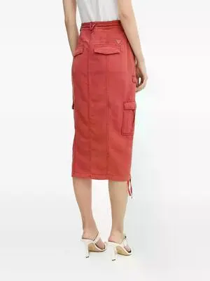Guess Casey Zip-front Midi Skirt - Red