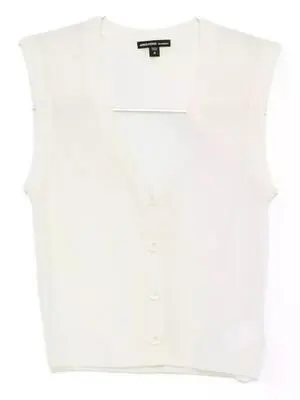 JAMES PERSE Cashmere Button-up Vest - White