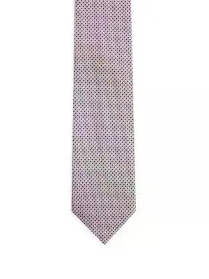 Zegna Dotted Silk Neck Tie - Pink