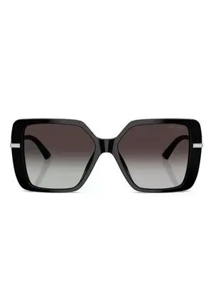 JIMMY CHOO Embellished Geometric-frame Sunglasses - Black