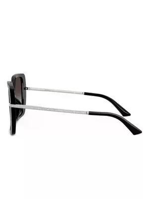 JIMMY CHOO Embellished Geometric-frame Sunglasses