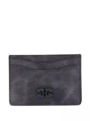 GANNI Logo-patch Card Holder - Black